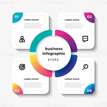 Round Flow Chart Infographic Vector