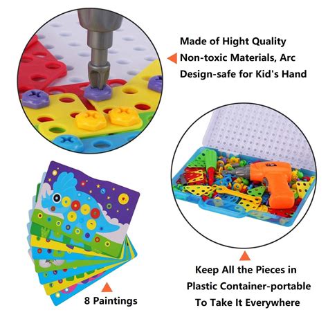 Drill Set Building Blocks 224 Pieces Mosaic Drill Set