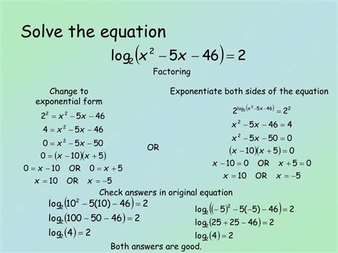 PPT Exponential And Logarithmic Equations PowerPoint Presentation Free Download ID