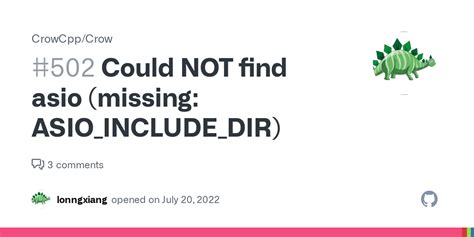 Could NOT Find Asio Missing ASIO INCLUDE DIR Issue CrowCpp Crow GitHub