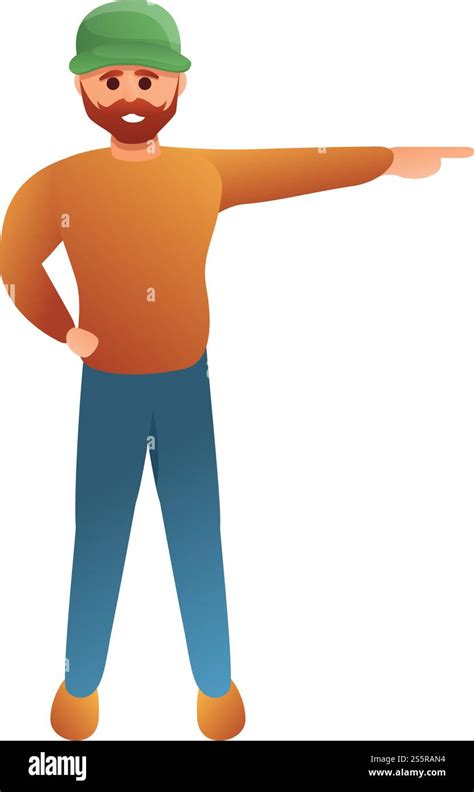 Man Show Excursion Direction Icon Cartoon Of Man Show Excursion
