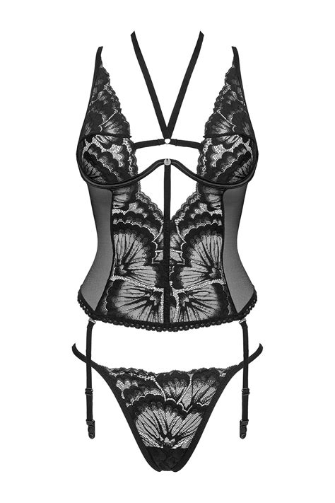 Obsessive Alessya Corset Gorset Sexy Czarny Sklep Kontri Pl