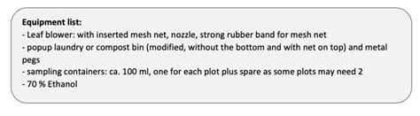 Detailed Protocol Invertebrate Sampling Bugnet