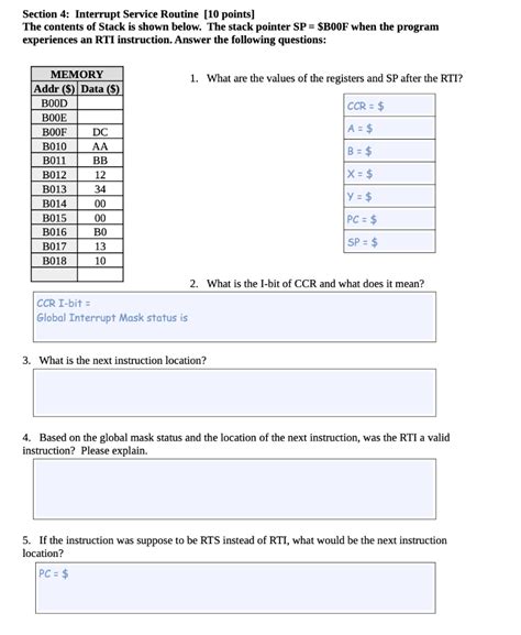 Section Interrupt Service Routine Points The Chegg