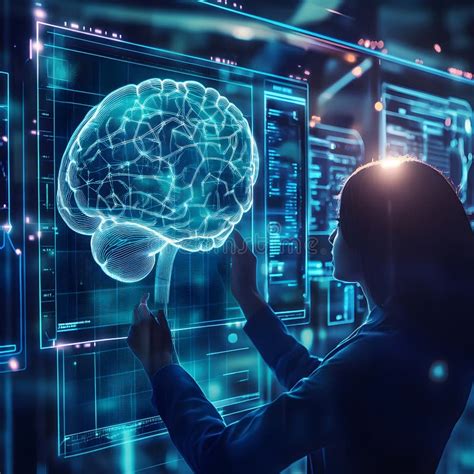 Neurological Brain Machine Interfaces And Cognitive Technologies Modern High Tech Feel Stock