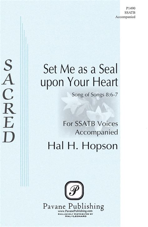 Set Me As A Seal Upon Your Heart Hal H Hopson Noten Für Gemischten