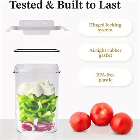 뚜껑 Bpa 프리 주방 및 식료품 저장실 조직 시리얼 밀가루 및 설탕용 플라스틱 누출 방지 용기 세트 6개 밀폐 식품 저장