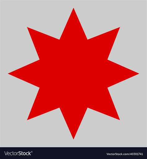 Eight Pointed Star Icon Royalty Free Vector Image