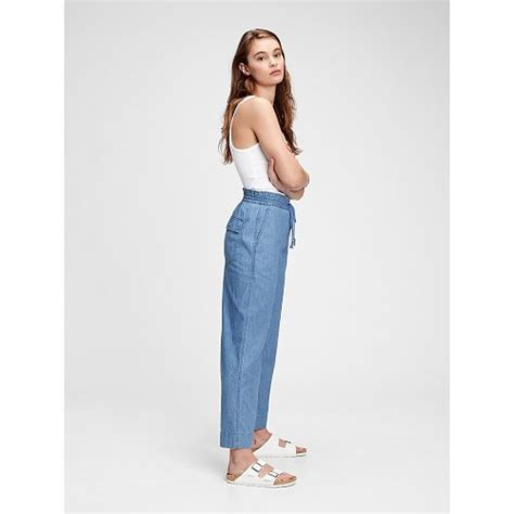 Gap Adults갭 ★갭 여성 21년 Spring★ 샴브레이 드로스트링 팬츠 Sivillage 에스아이빌리지
