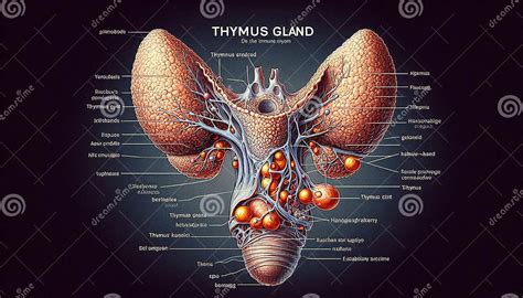 Detailed Illustration Of The Thymus Gland Anatomy Stock Illustration Illustration Of Structure