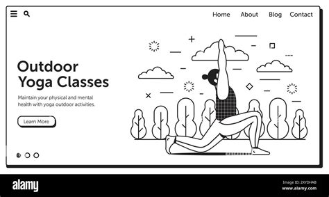 Outdoor Yoga And Fitness Classes Horizontal Banner Stock Vector Image