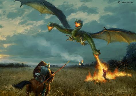 Иллюстрация Змей Горыныч Remastered в стиле 2d живопись
