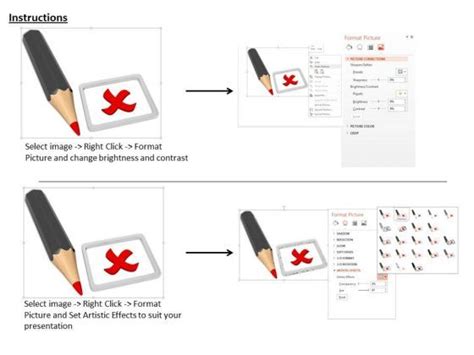 Stock Photo Pencil With Red Wrong Sign PowerPoint Slide