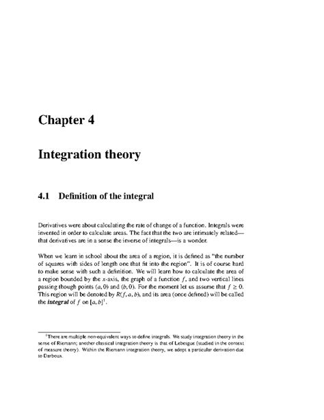 Calculus Chapter 4 Lecture Notes Chapter 4 Integration Theory 4 Definition Of The Integral