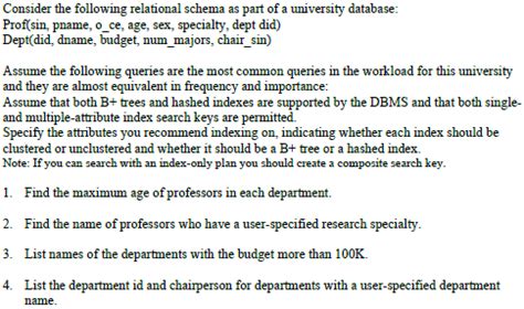 Consider The Following Relational Schema As Part Of A Chegg Com
