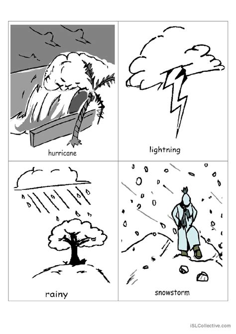 The Weather Vocabulary Flashcards An English Esl Worksheets Pdf And Doc