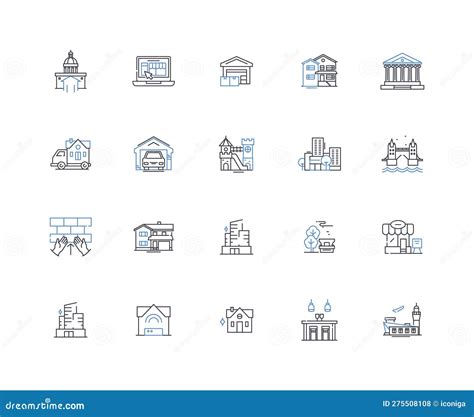 Estates Line Icons Collection Inheritance Succession Probate Will