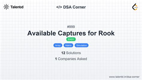 Available Captures For Rook Dsa Problem Talentd