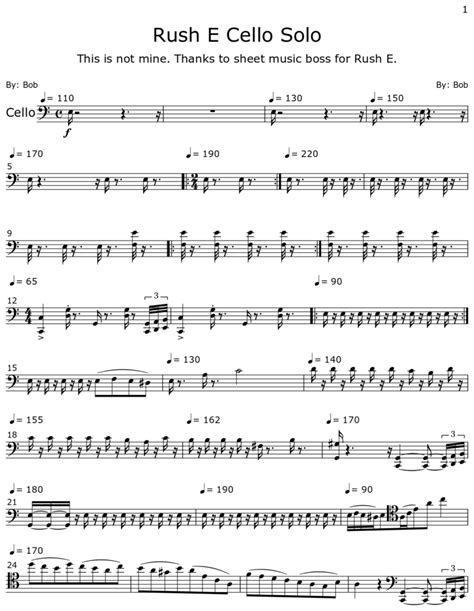 Cello Solo Sheet Music Middle School