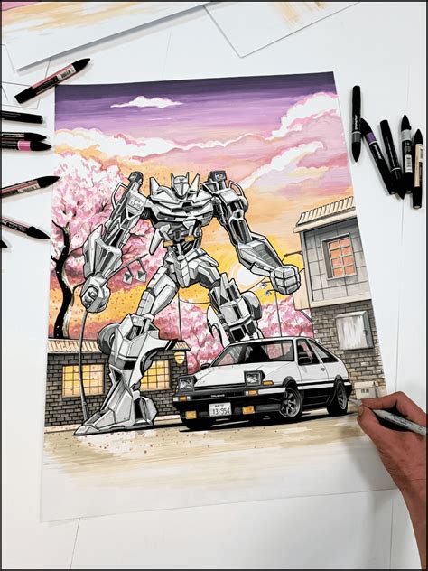 Transformer Logo Pencil Drawing