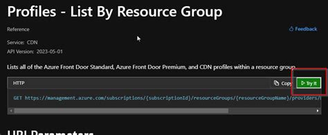 Azure Profiles List By Resource Group Rest Api Return Value