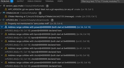 Nrf Connect Custom Board Address Range Collision Warnings Nordic Qanda