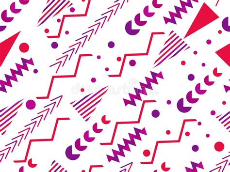 Memphis Seamless Pattern Geometric Elements Memphis In The Style Of 80