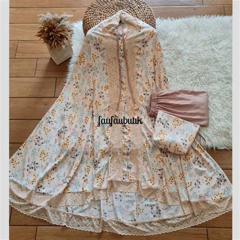 Jual Mukena Eiliyah Motif Bunga Nude Shopee Indonesia