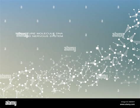 Molecule Dna And Neurons Vector Molecular Structure Connected Lines With Dots Genetic