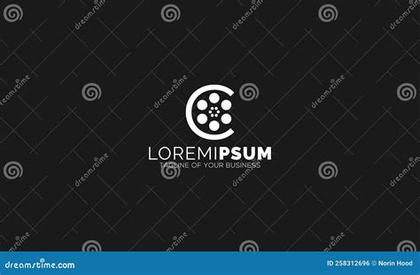 Logo Cinematografico Lettera C Iniziale Geometrica Con Rullo Di