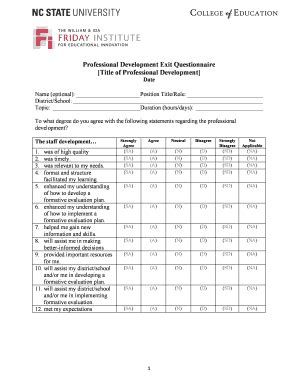 Course Exit Survey Template PdfFiller