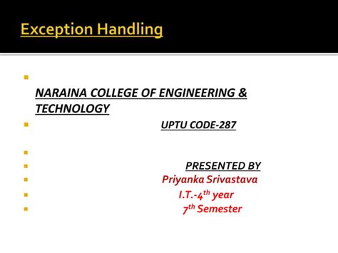 Exception Handling Ppt
