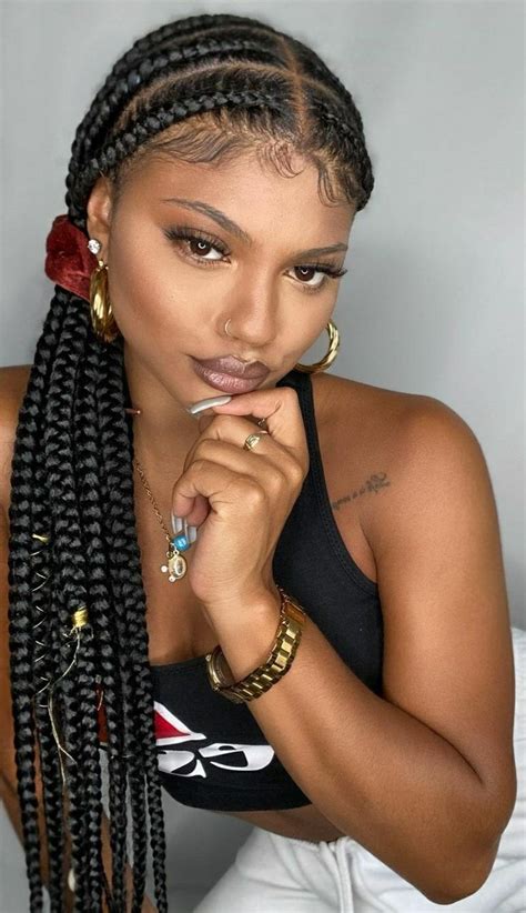 Big Box Braids Hairstyles Braided Cornrow Hairstyles Braids