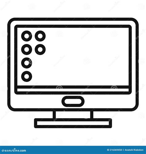 Monitor Operating System Icon Outline Style Stock Vector