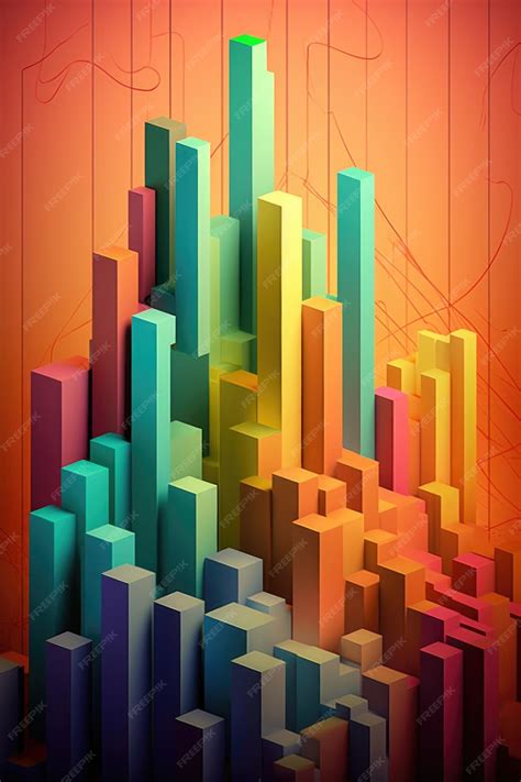 Premium Ai Image Stylized Bar Graph Showcasing Market Trends Created