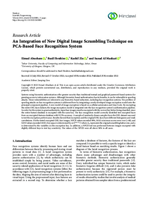 pdf an integration of new digital image scrambling technique on pca