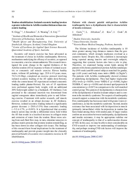 Pdf Tendon Rehabilitation Isolated Eccentric Loading Invokes A Greater Reduction In Achilles