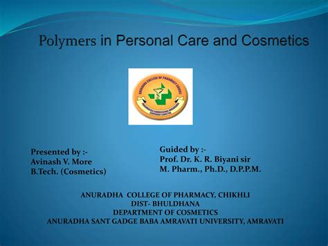 Polymers Use In Personal Care And Cosmetics Pptx