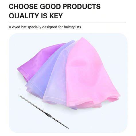 Hair Coloring Highlighting Cap Reusable Silicone Highlight Cap Pull