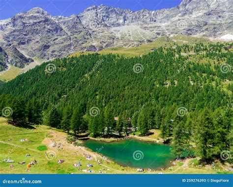 Blue Lake Aosta Valley Italy Stock Image Image Of Lago Outdoor
