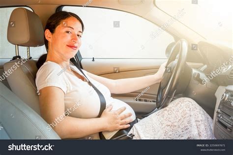 Happy Pregnant Woman Driving Her Car Stock Photo Shutterstock