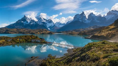 Photography Landscape Nature Sunset Lake Mountains Snowy Peak Amber