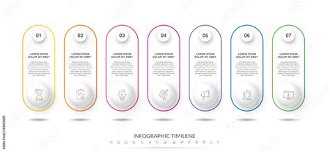 Modern Vector Infographics With Seven Circles Business Template With Steps For Diagram Web