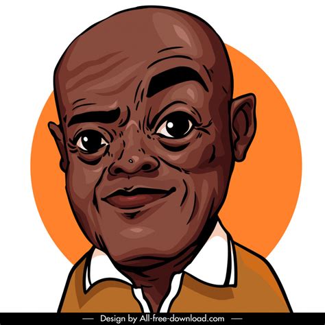 Samuel L Jackson Movie Actor Icon Handdrawn Cartoon Character Sketch Vectors Images Graphic Art