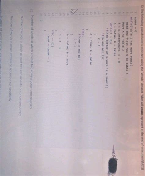 5 The Following Pseudocode Is Executed Using Studyx