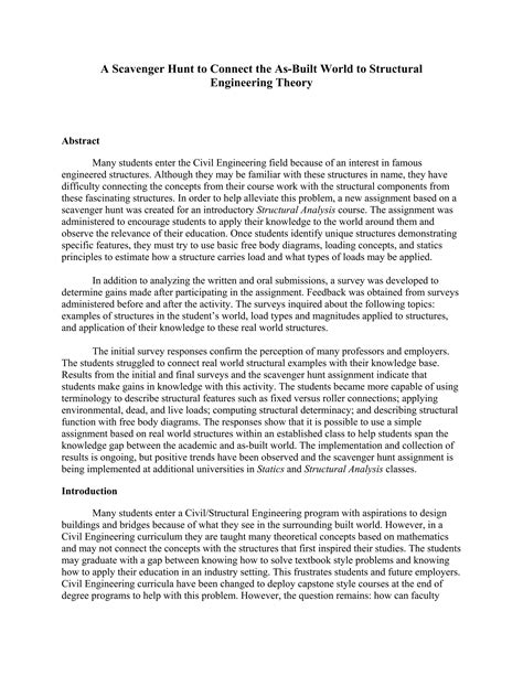 A Scavenger Hunt To Connect The As Built World To Structural
