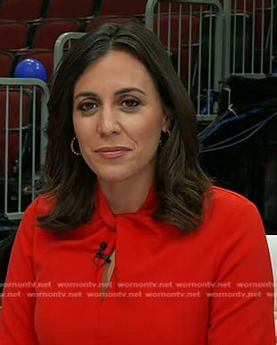 Wornontv Hallies Red Twisted Neck Dress On Today Hallie Jackson