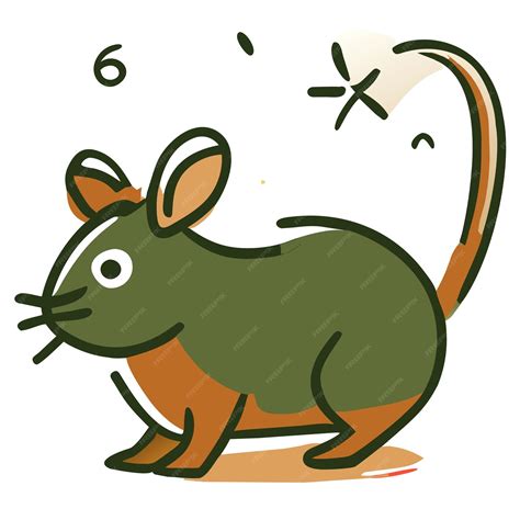 Premium Vector Mouse Rat Mammal Varmint Hand Drawn Cartoon Sticker