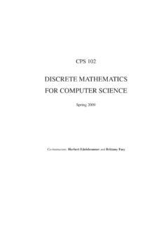 DISCRETE MATHEMATICS FOR COMPUTER SCIENCE Discrete Mathematics For