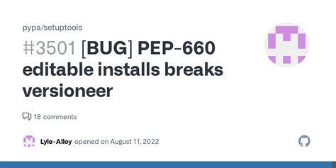 BUG PEP 660 Editable Installs Breaks Versioneer Issue 3501 Pypa